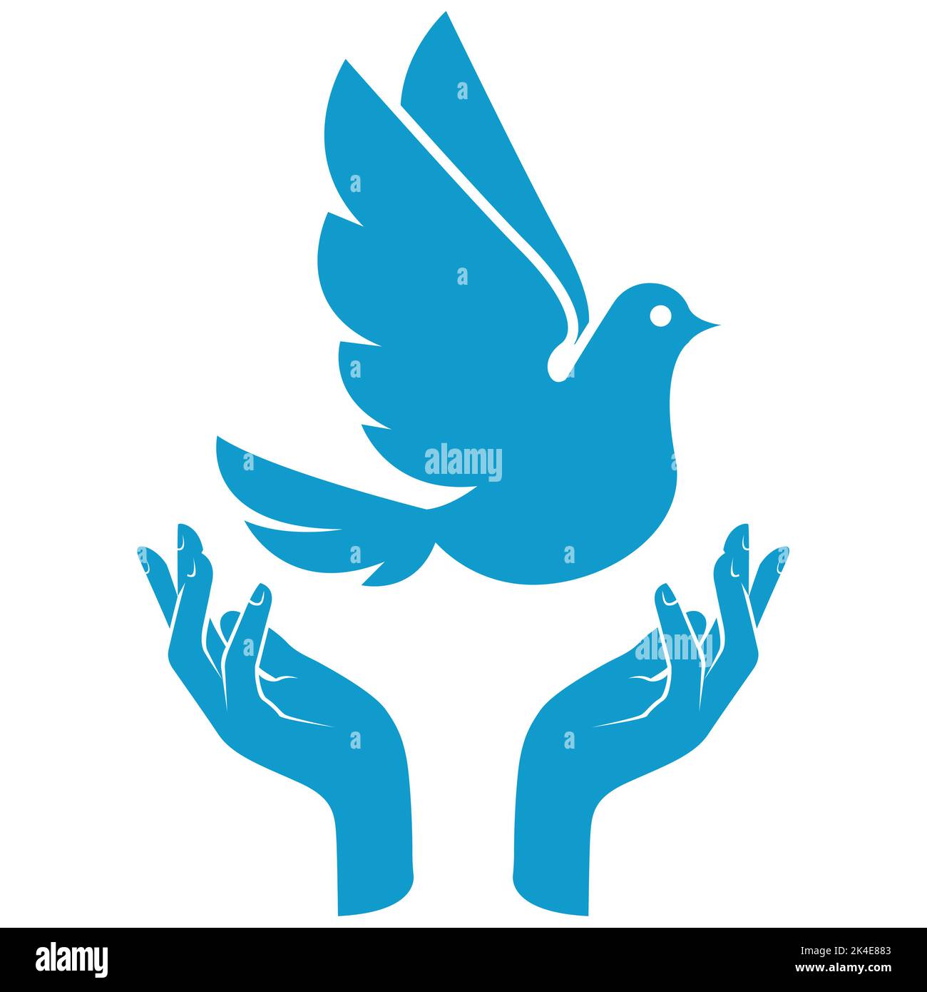 Mains et colombe , symbole de paix, de bonté et de liberté, vecteur ...