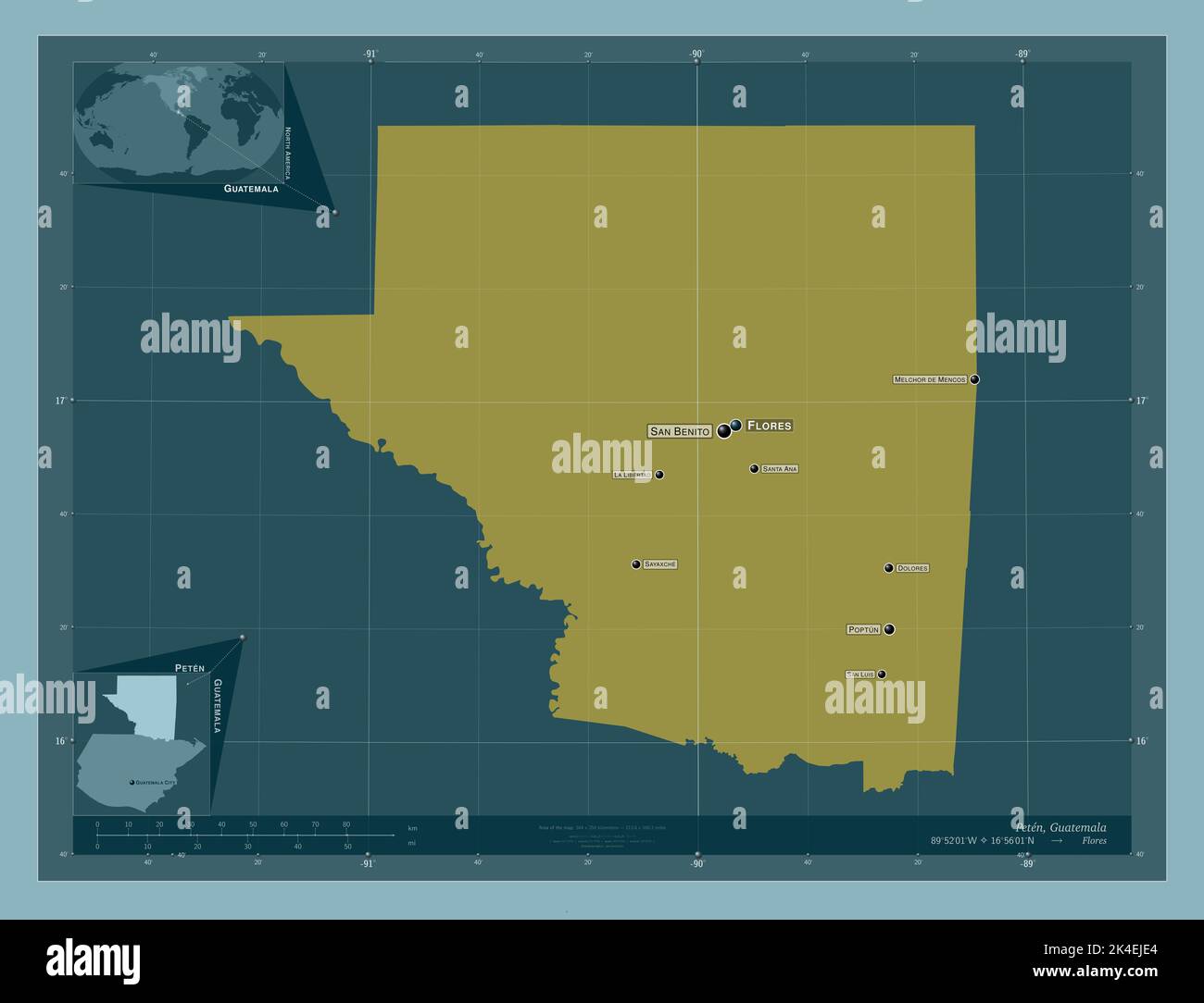 Mapa de guatemala peten Banque de photographies et d’images à haute ...