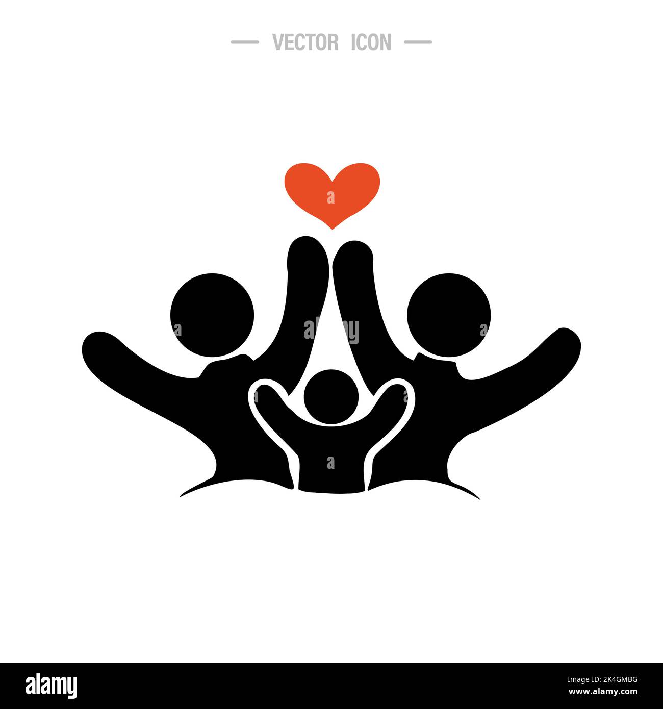 Icône de famille heureuse. Famille parent et enfant ensemble ...