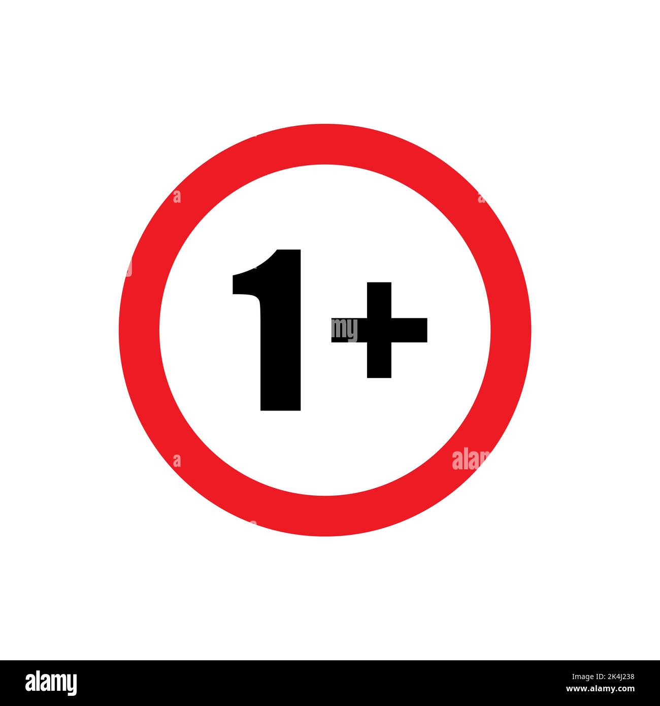 1 plus icône vecteur de moins de seize ans signe d'interdiction ...