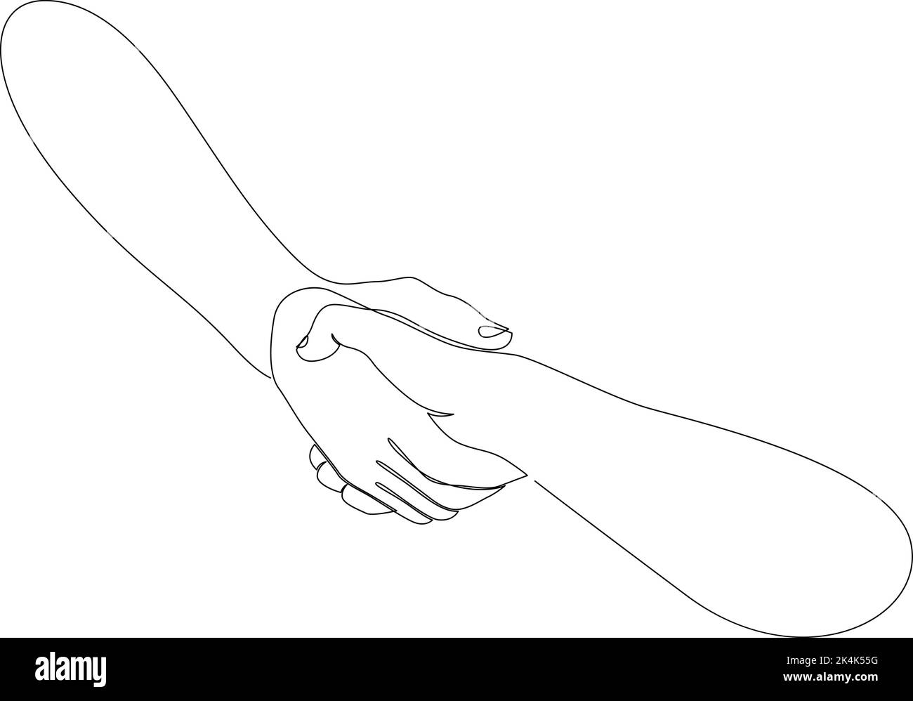 Dessin de ligne continue pour aider le concept de main. Geste, signe d ...