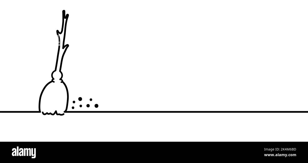 Balai à franges ou balai avec logo en bâton de poulet. Dessin, patrin ...