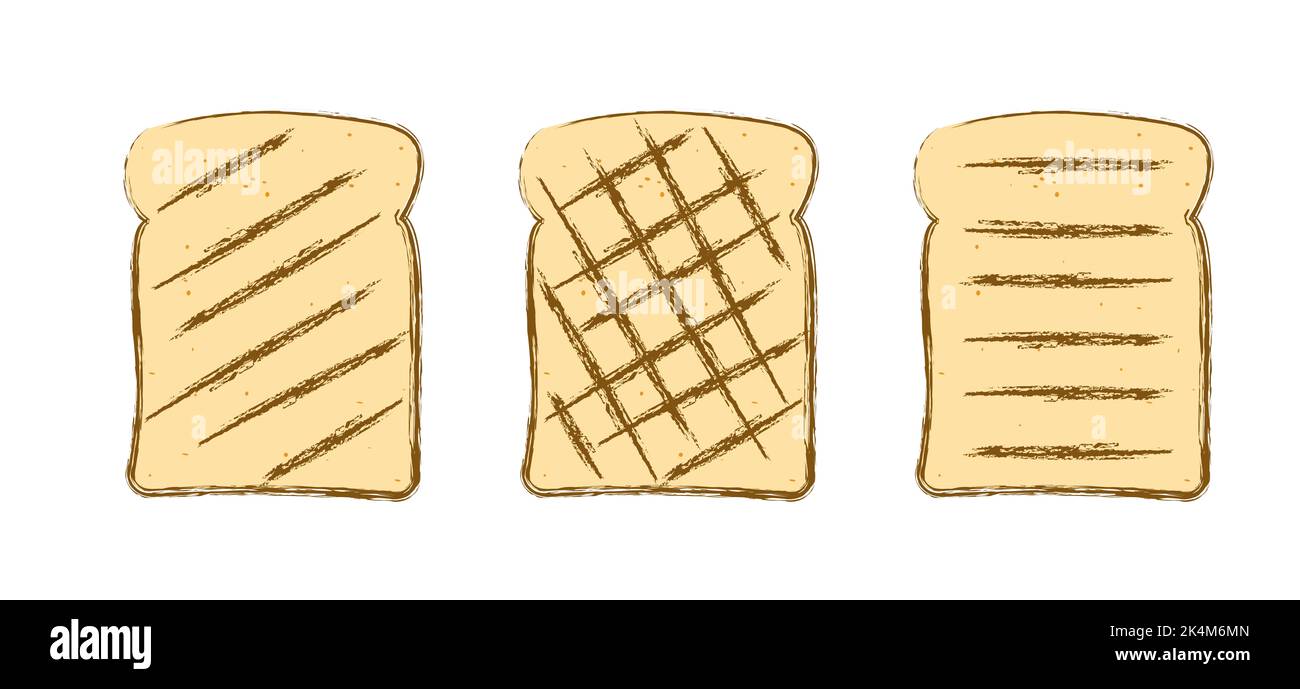 Tranches de pain grillées. Icône ou symbole tranches de pain. Pictogramme de pains vectoriels ...