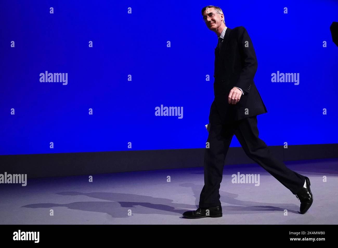 Jacob Rees-Mogg après avoir pris la parole à la conférence annuelle du ...