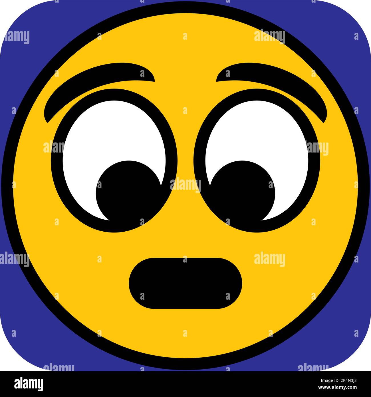 Effrayé emoticon smiley Banque d'images vectorielles - Alamy