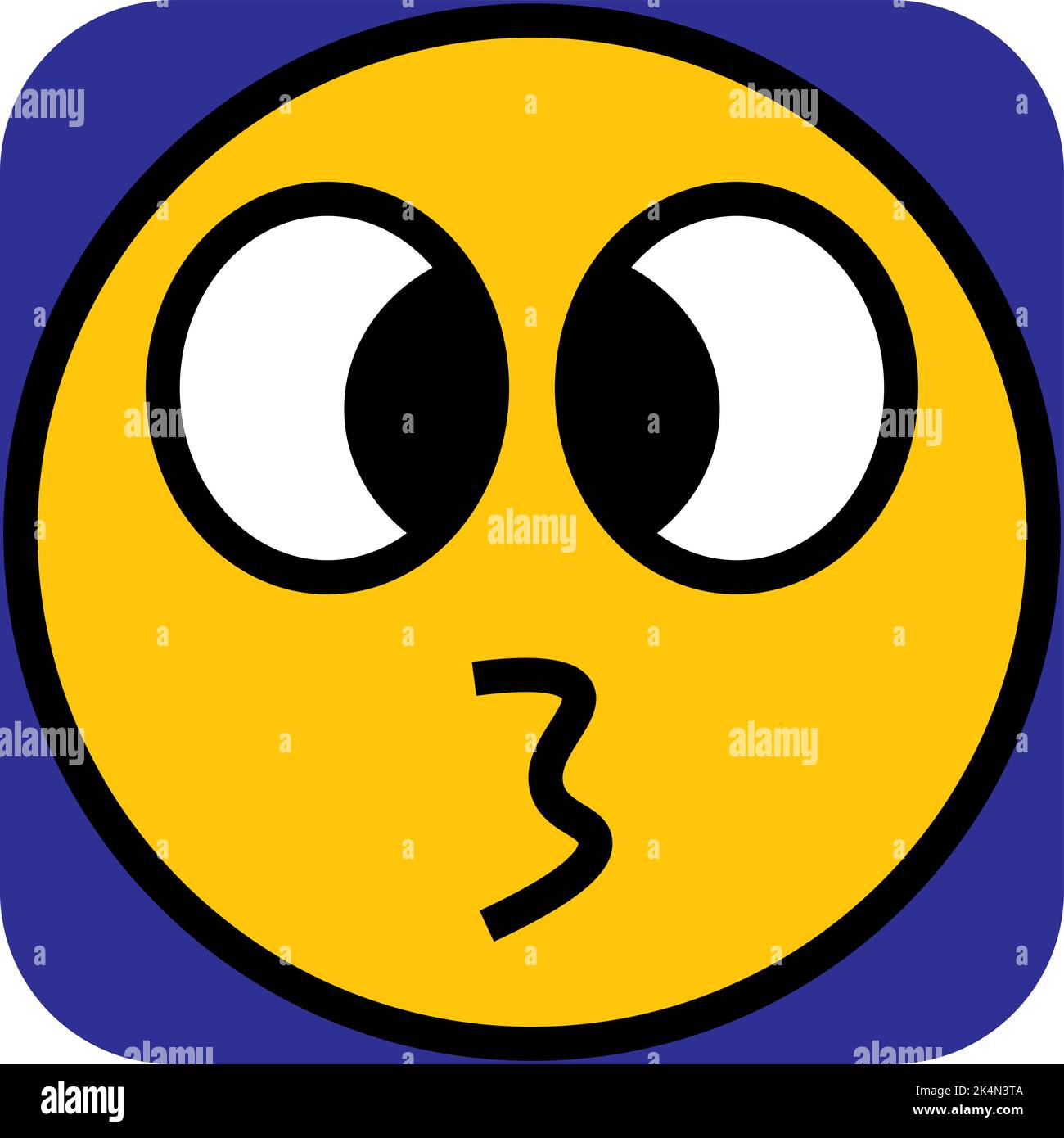 Kissing smiley icon cartoon illustration Banque d'images détourées - Alamy