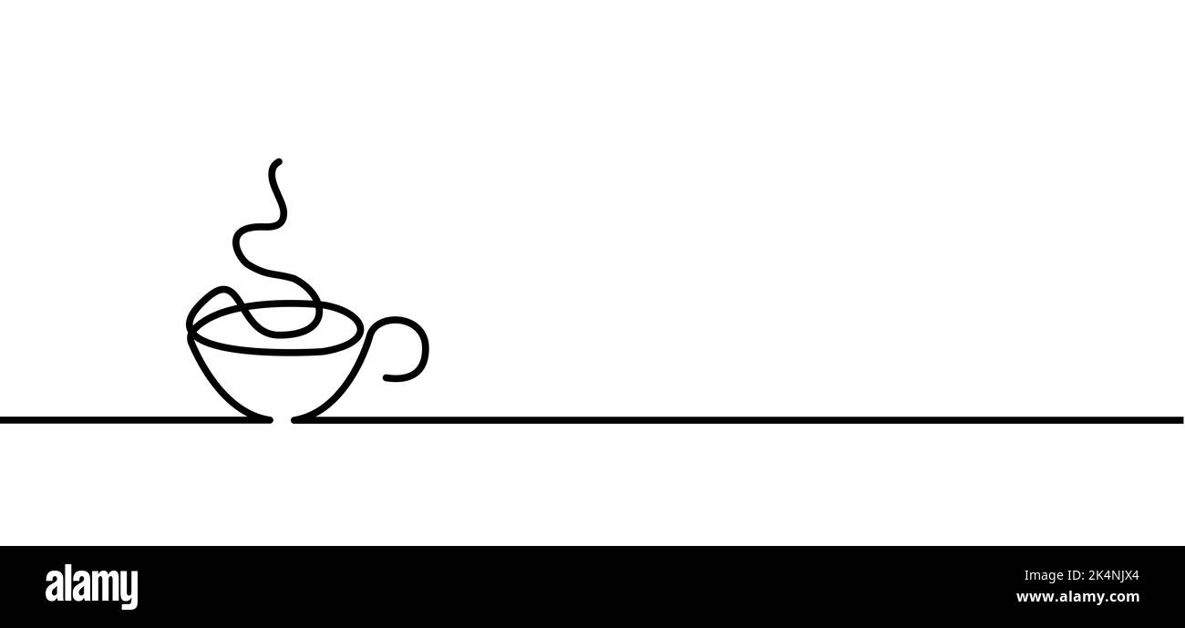 Motif De Ligne Une Tasse De Café Frais Ou Thea Pour Lécole La Maison Ou Le Travail Dessin
