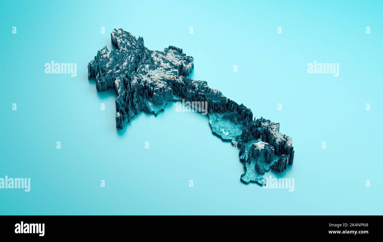 Mapa de relieve de laos Banque de photographies et d’images à haute ...