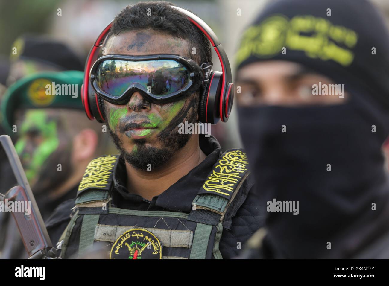 3 octobre 2022, Gaza, la bande de Gaza, Palestine: Des combattants ...