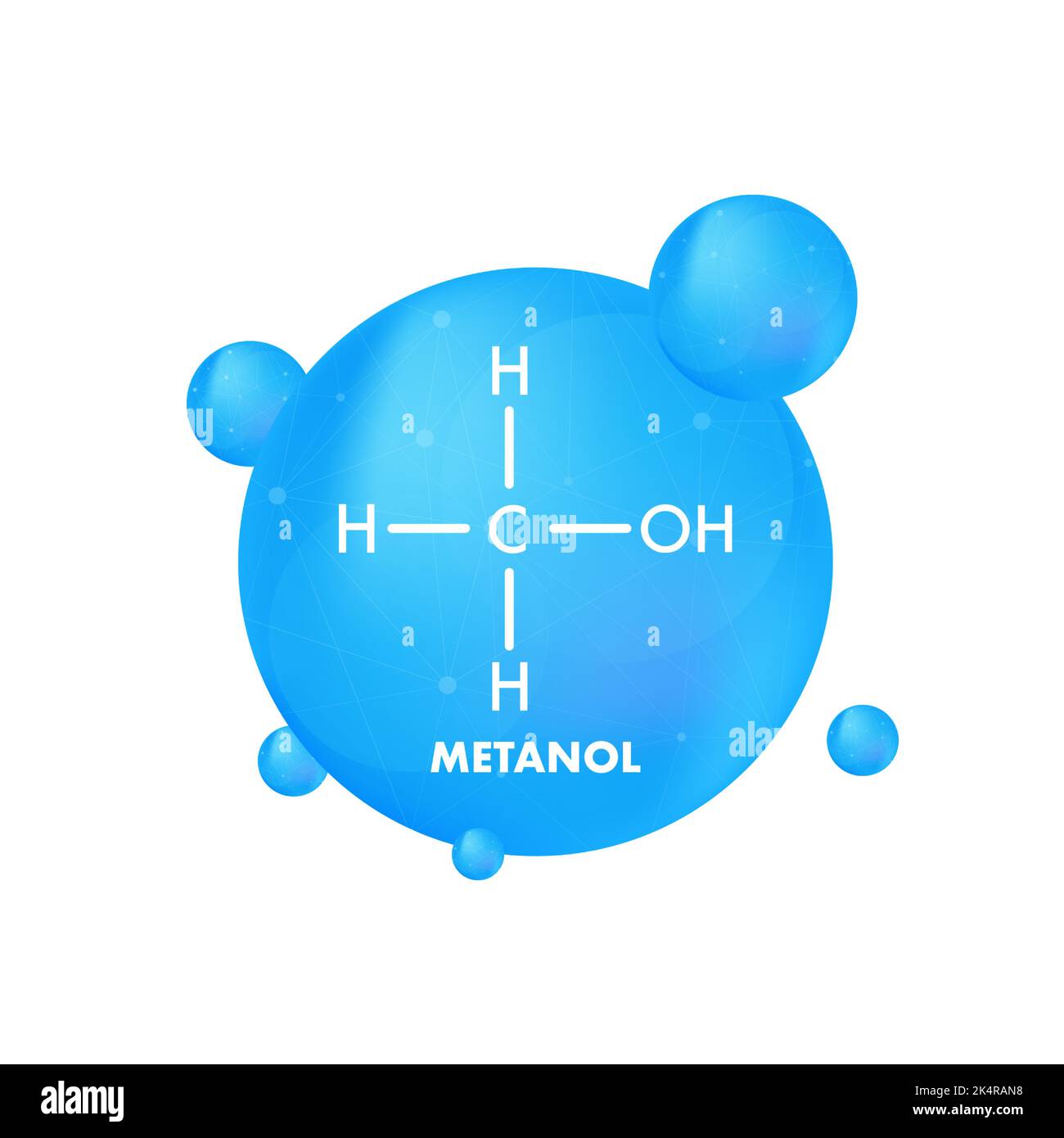 Méthanol concept chimie formule icône étiquette, texte police vecteur ...