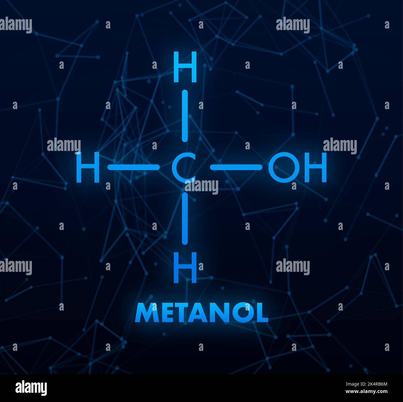 Méthanol concept chimie formule icône étiquette, texte police vecteur ...