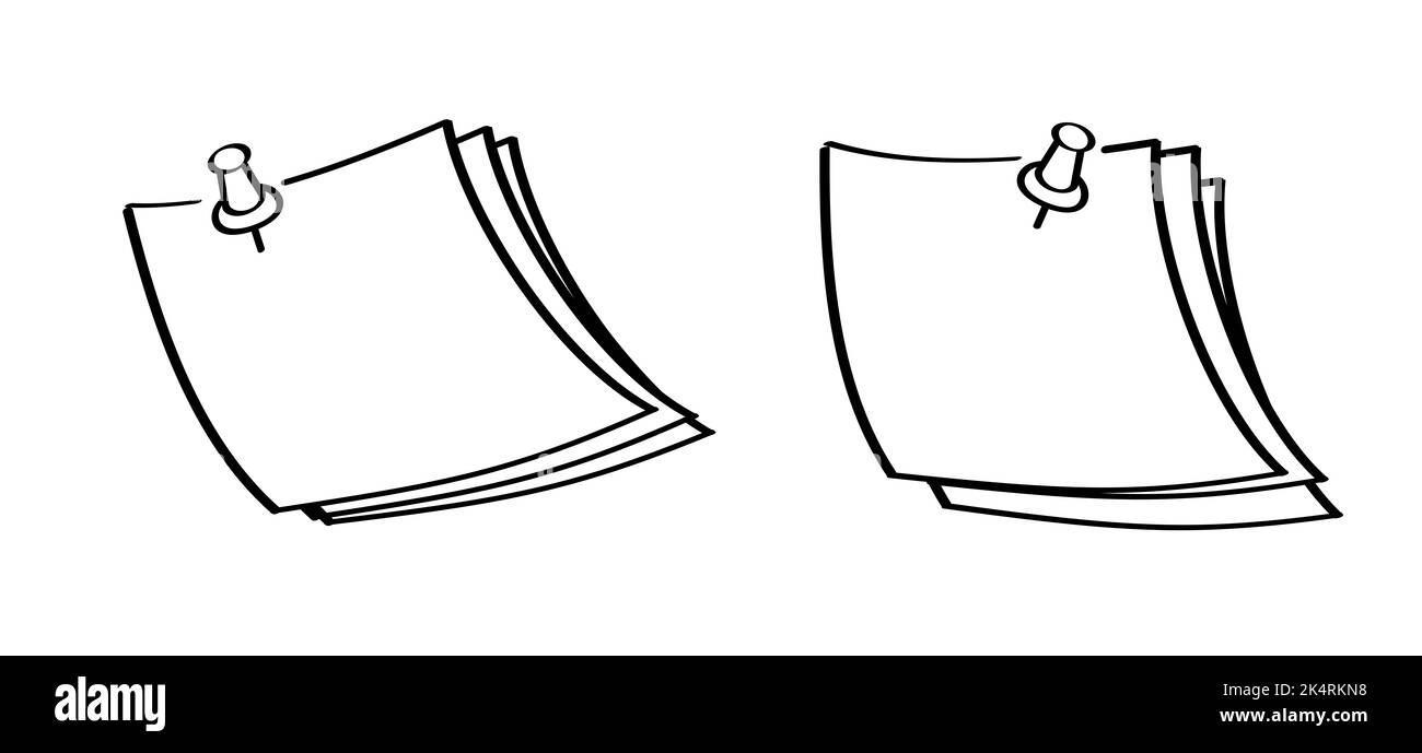 Papier POSTIT. Remarque : papier mémo avec icône de bouton-poussoir ...