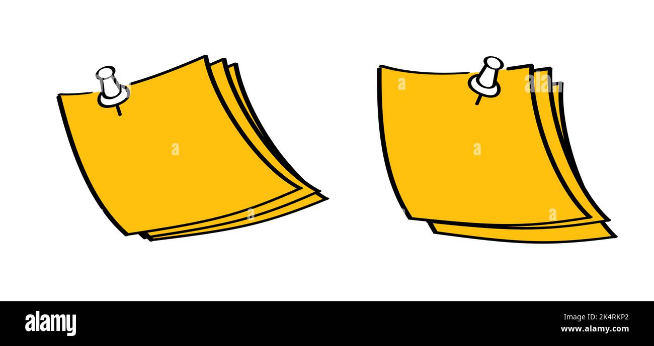 Papier POSTIT. Remarque : papier mémo avec icône de bouton-poussoir ...