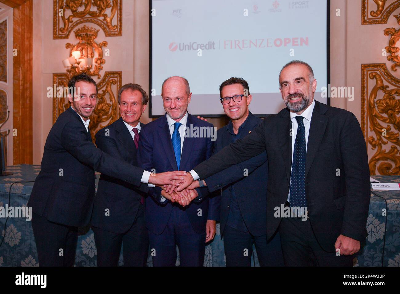Paolo Lorenzi (directeur de Unicredit Open Firenze), Vito Cozzoli ...