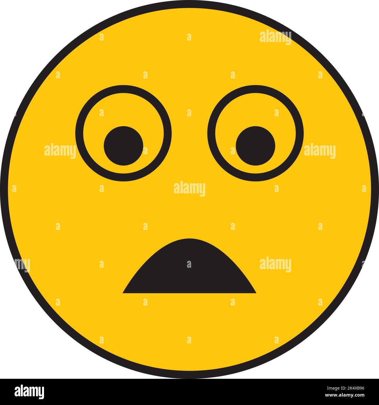 Effrayé emoticon smiley Banque d'images vectorielles - Alamy