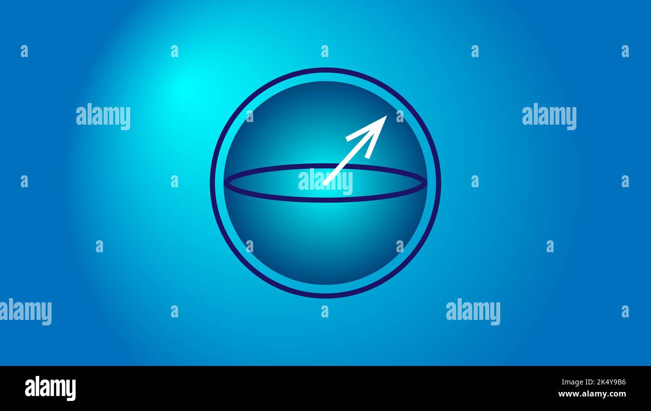 Qubit quantique en état de superposition, sphère bloch, visualisation ...