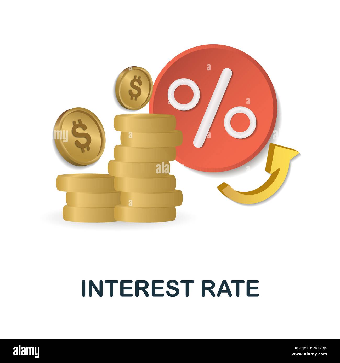 Icône de taux d'intérêt. 3d illustration de la collection économique ...