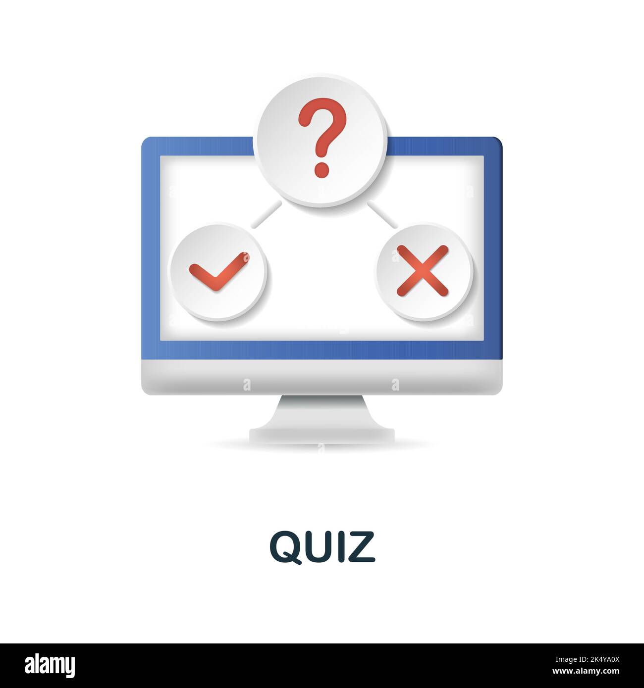 Icône Quiz. 3d illustration de la collection e-learning. Icône Creative ...