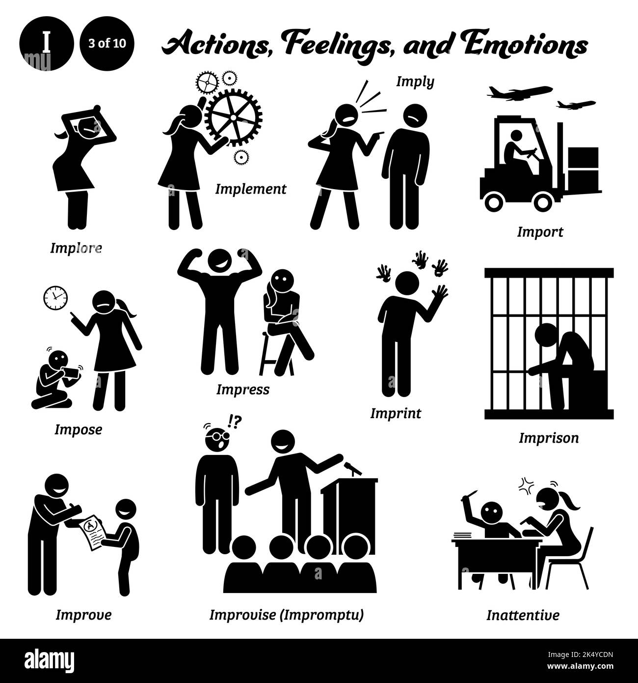 Fille derrière les barreaux Banque d'images vectorielles - Alamy