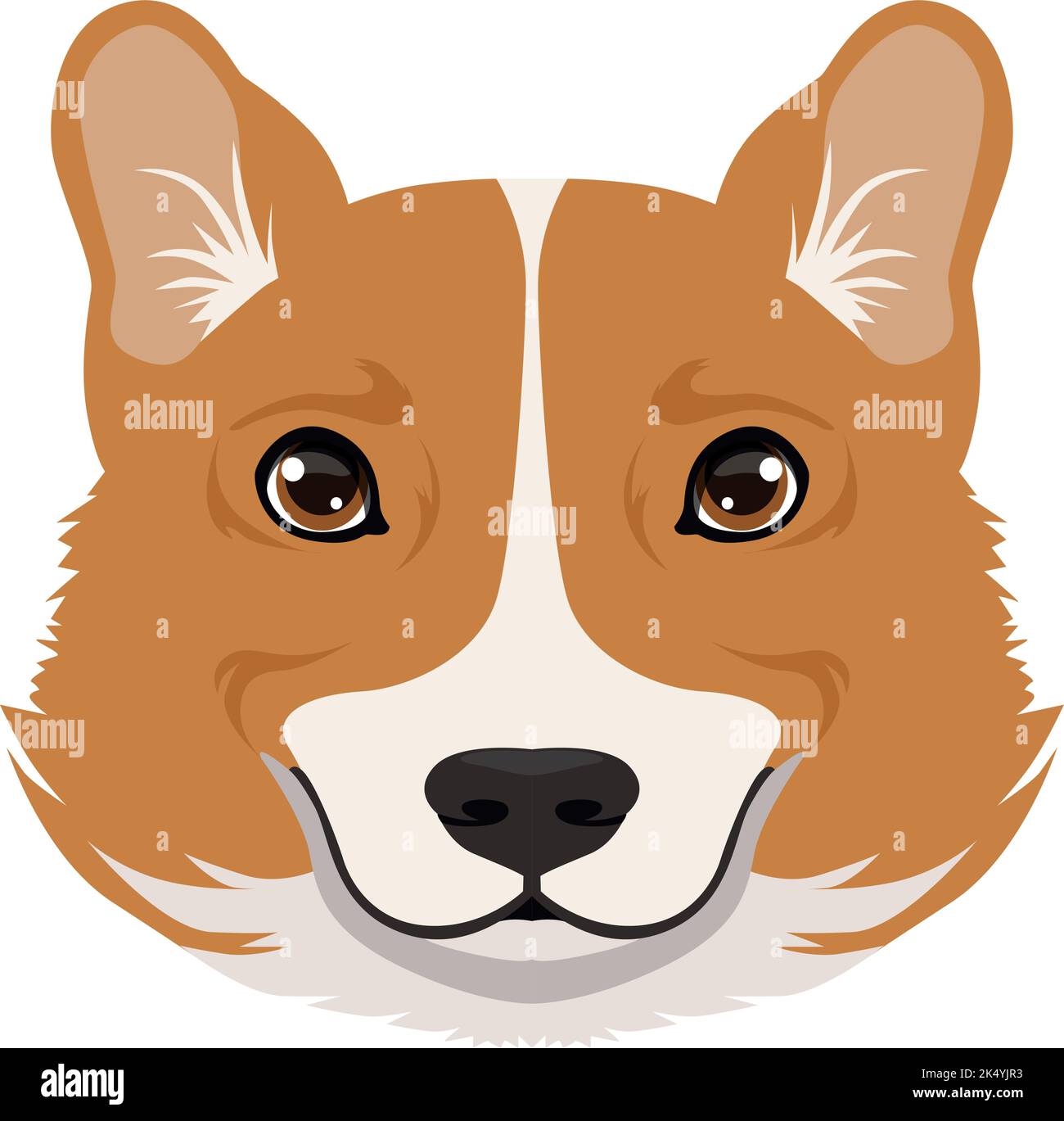 Icône de face de Corgi. Jolie tête de chien de dessin animé Image ... Icône de face de Corgi. Jolie tête de chien de dessin animé Image ...