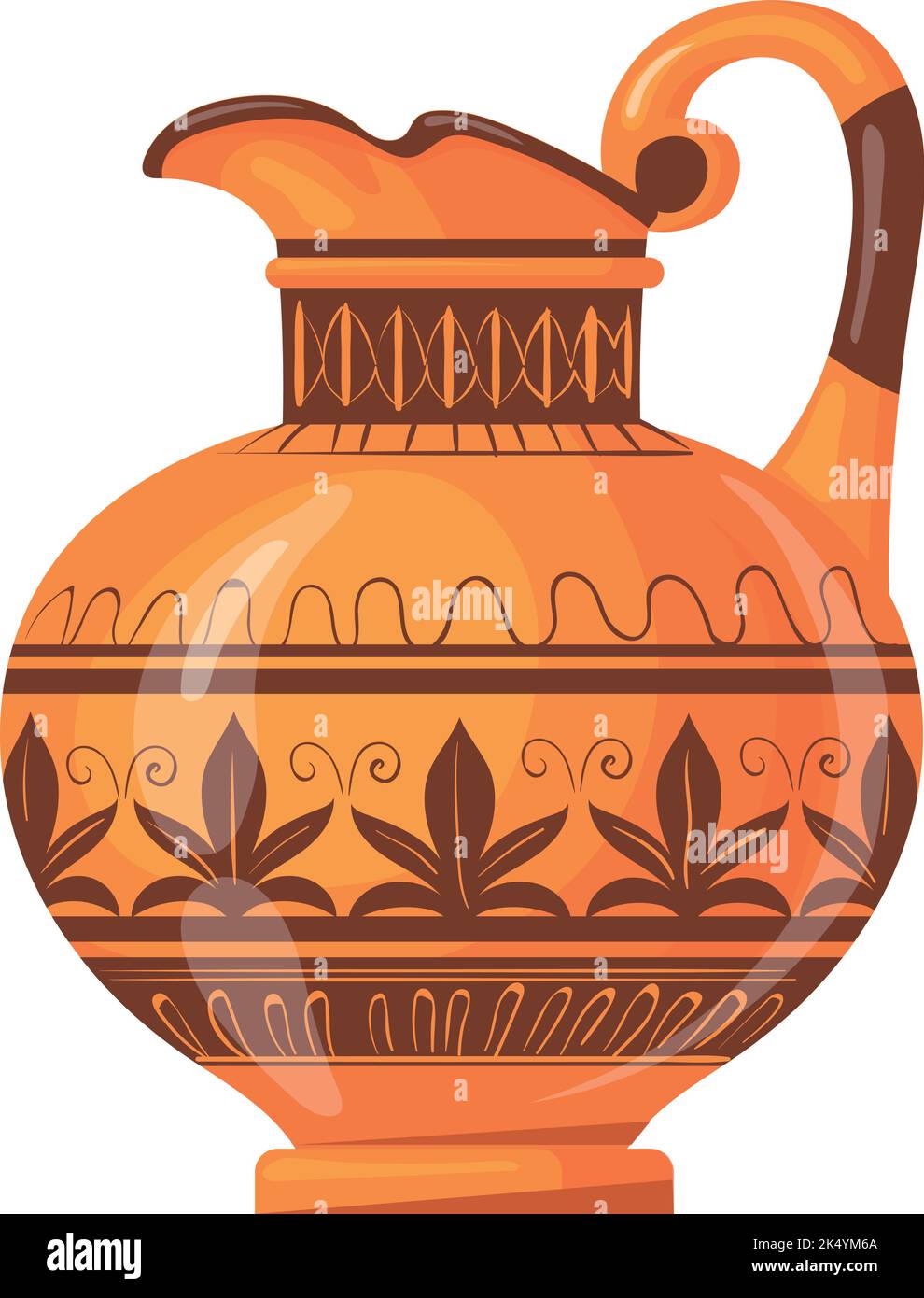 Carafe à dessin animé grecque. Ancienne icône en céramique isolée sur fond blanc Image ...