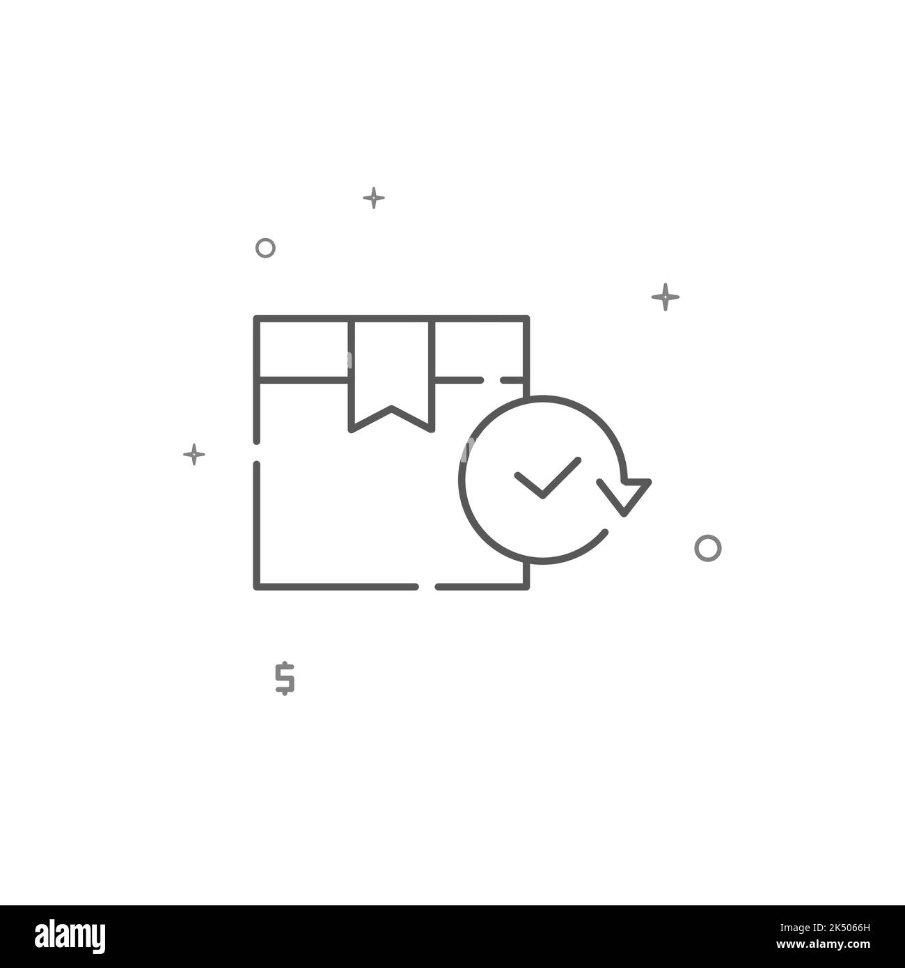 Icône de ligne vectorielle simple de suivi de commande. Symbole ...