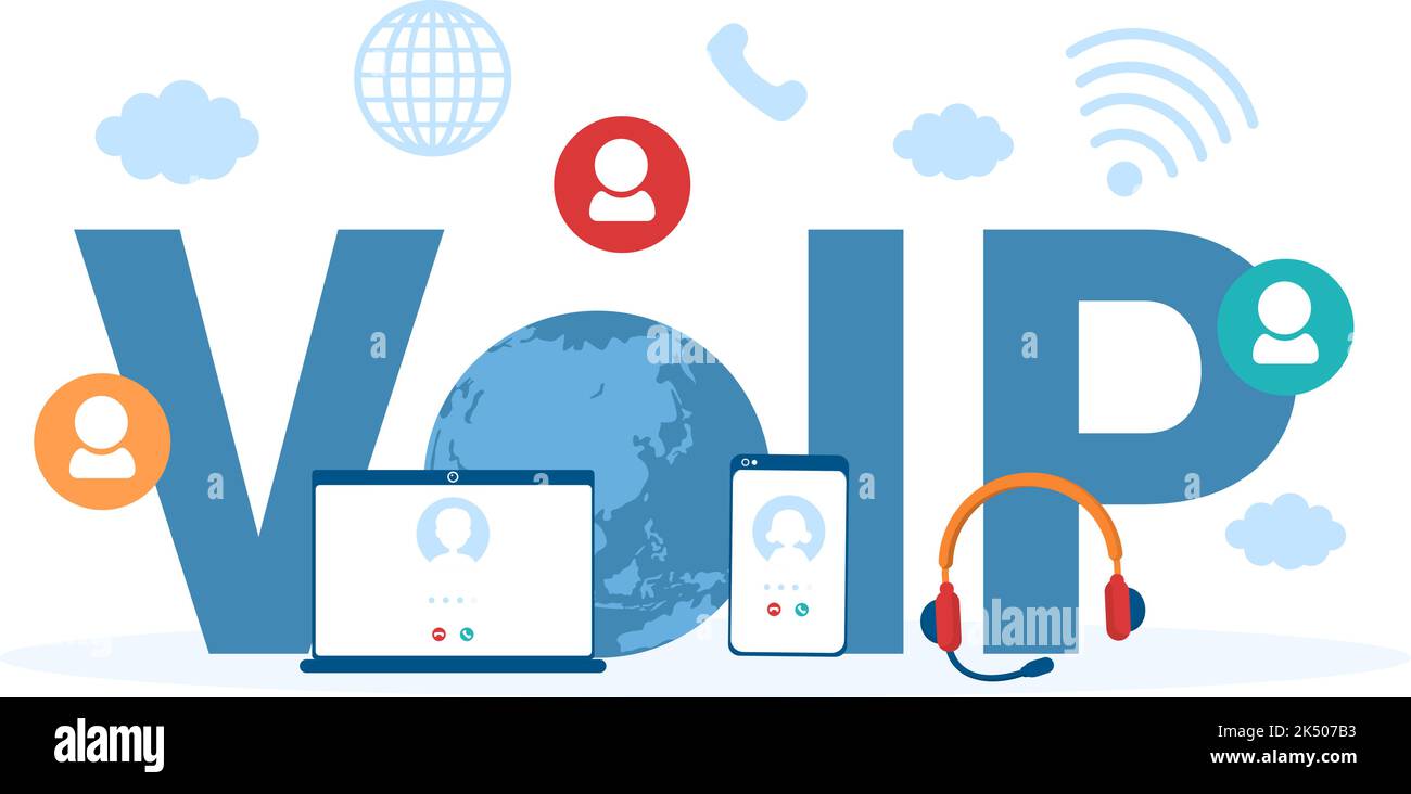 VOIP ou Voice over Internet Protocol avec technologie de schéma de ...