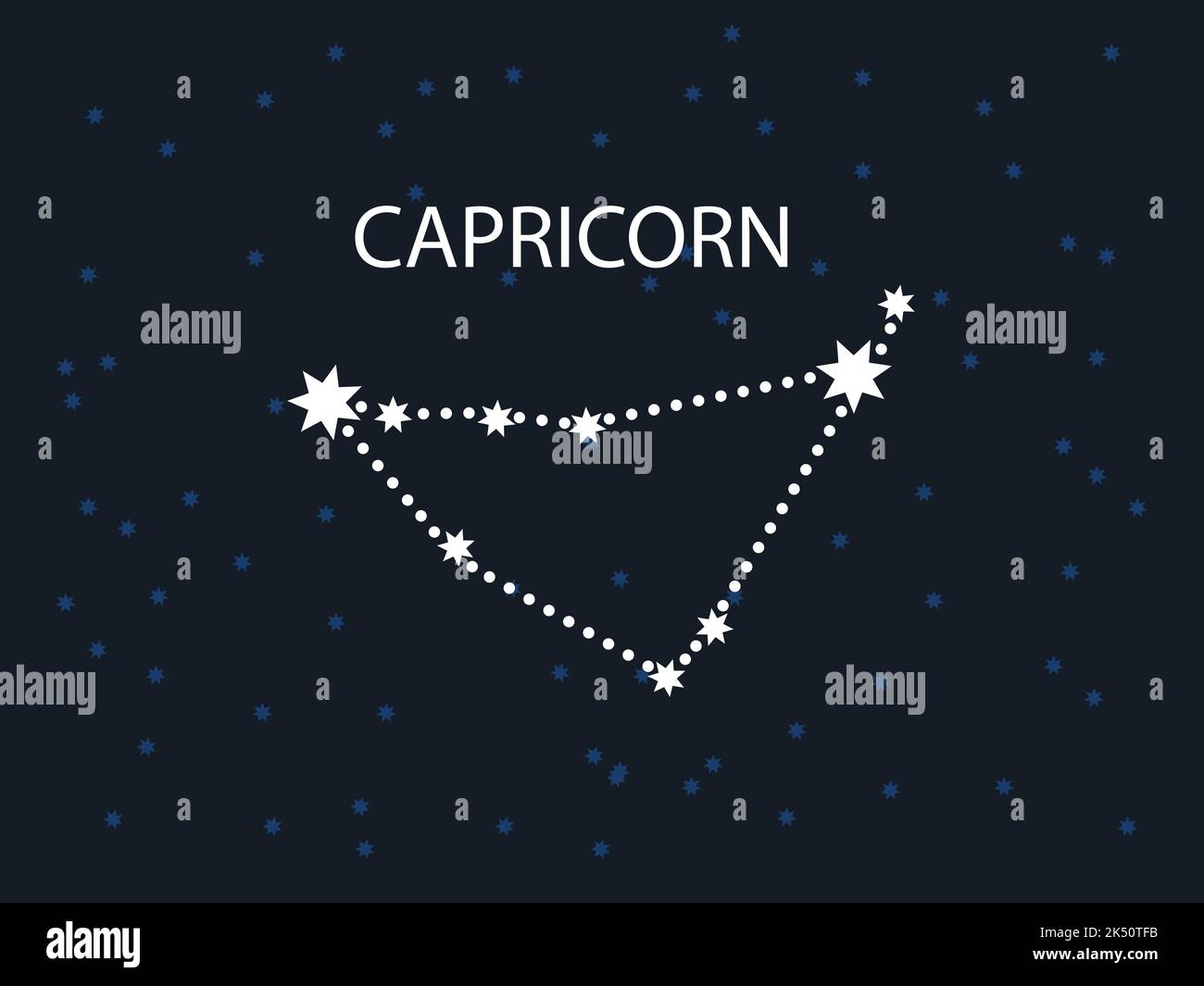 Symbole Horoscope Capricorne. Constellation de zodiaque avec étoiles ...