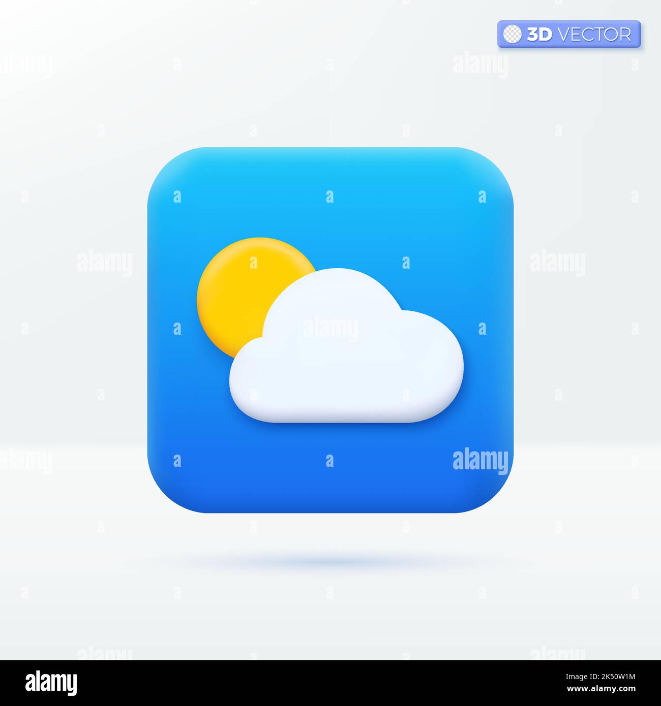 Météo icône isolée de l'application sur le smartphone. soleil et nuage ...
