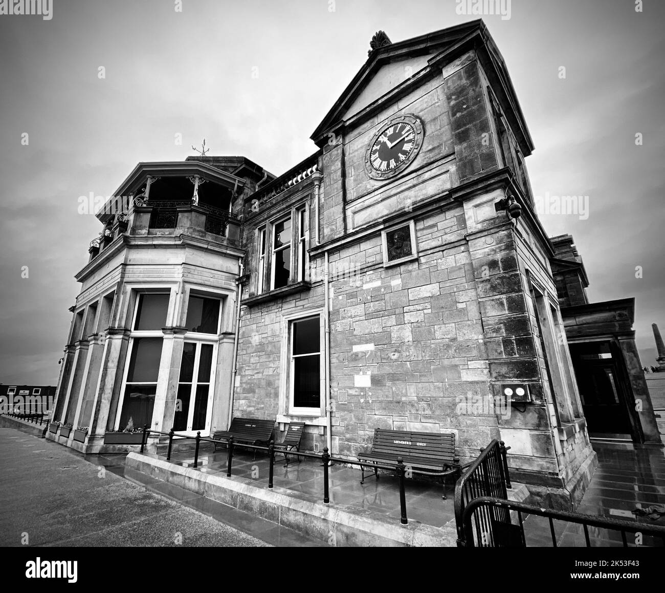 écosse st andrews old course Banque d'images noir et blanc - Alamy