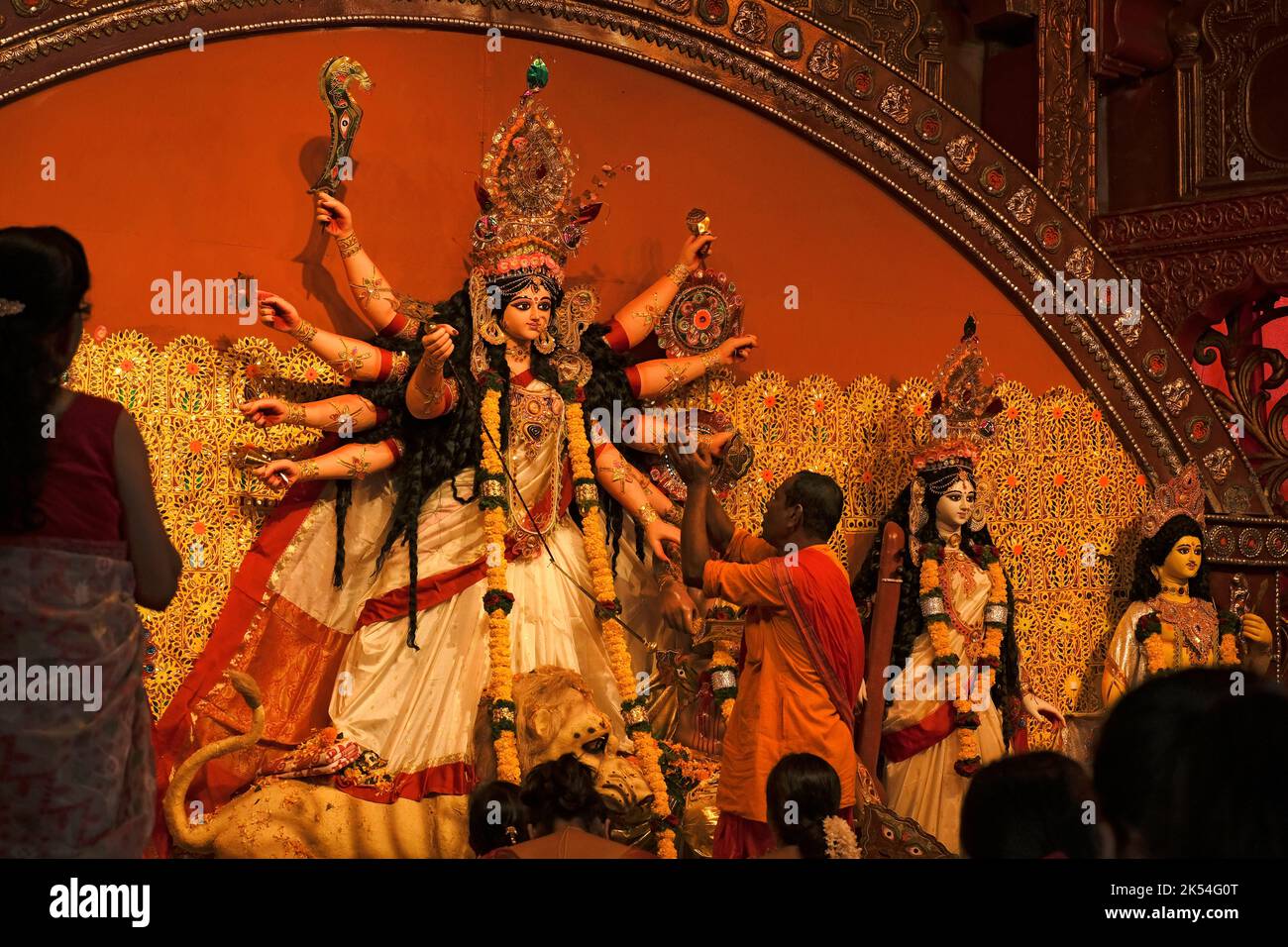 Pune, Inde 10th octobre 2022, Durga Puja est l'un des plus célèbres ...