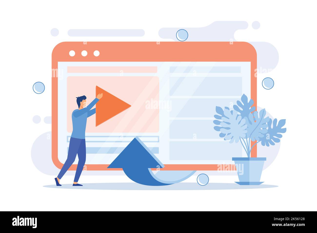 Créateur de contenu vidéo, personnage de dessin animé coloré de ...