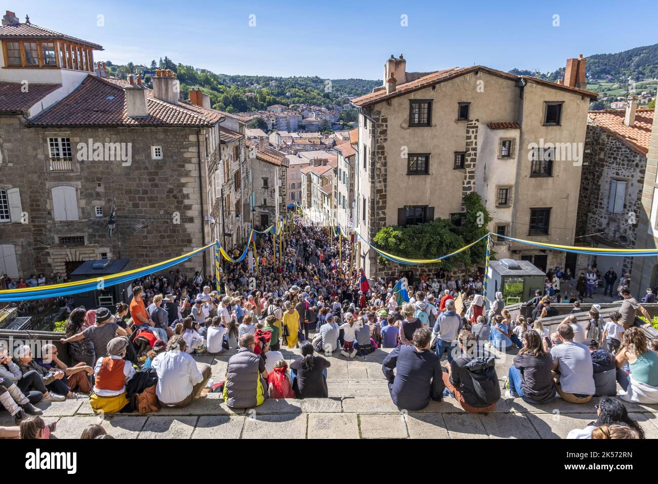 France, haute Loire, le Puy en Velay, un arrêt sur l'el Camino de ...