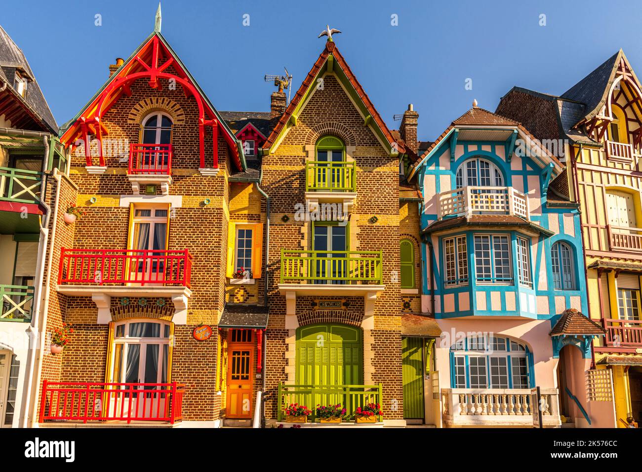 France, somme, Baie de somme, Mers les bains, Station balnéaire, Villas Belle Epoque Photo Stock ...