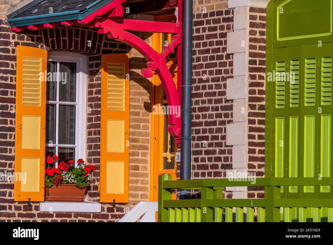 France, somme, Baie de somme, Mers les bains, Station balnéaire, Villas Belle Epoque Photo Stock ...