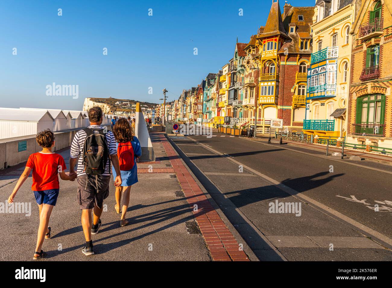 France, somme, Baie de somme, Mers les bains, Station balnéaire, Villas Belle Epoque Photo Stock ...