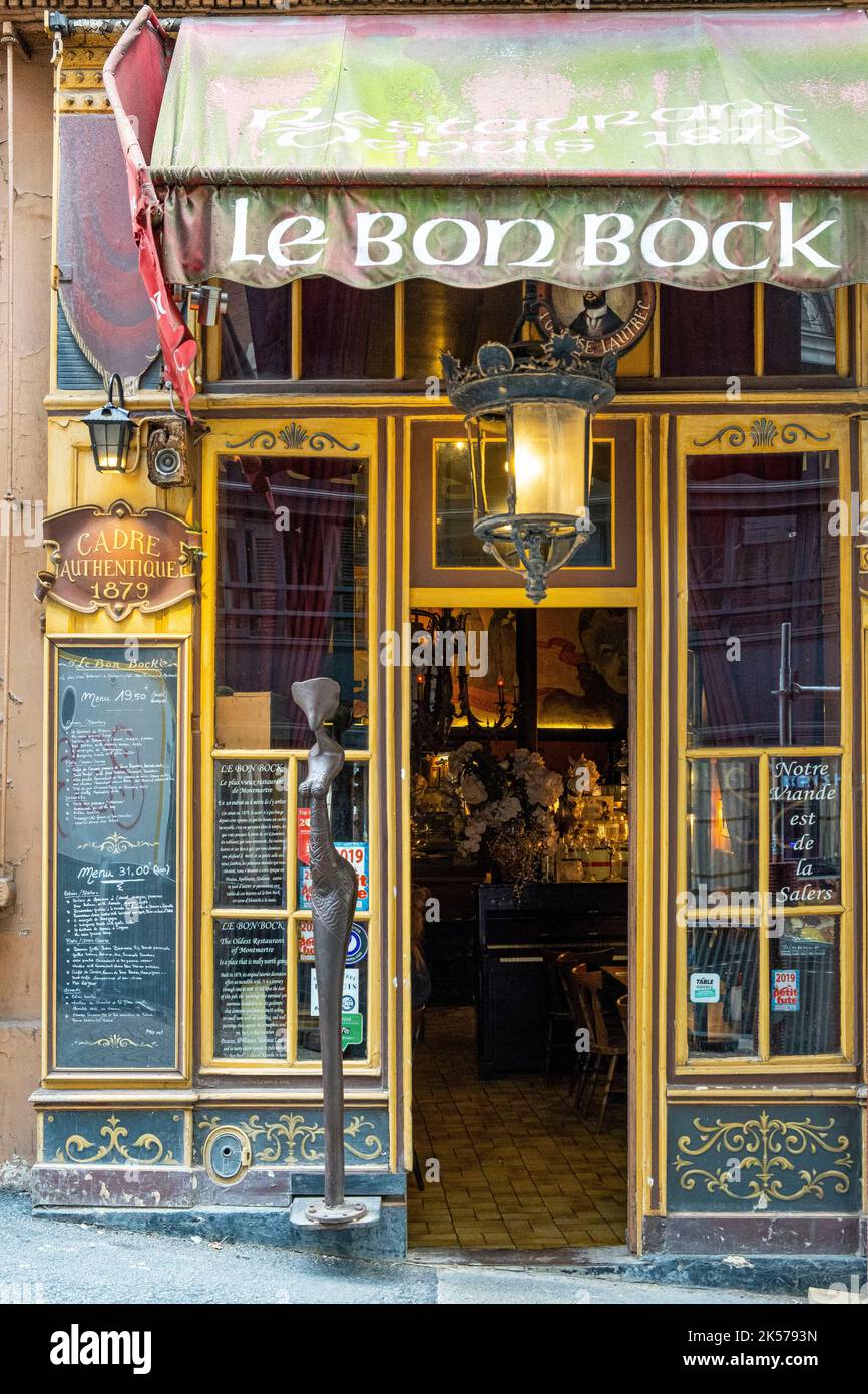 France, Paris, quartier de Montmartre, le bon Bock, le plus ancien restaurant de Montmartre ...