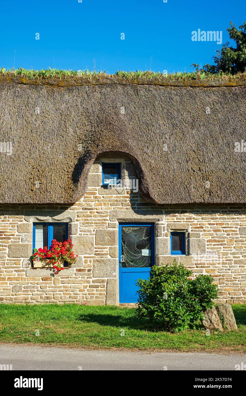 Maison bretonne au toit de chaume Banque de photographies et d’images à haute résolution - Alamy