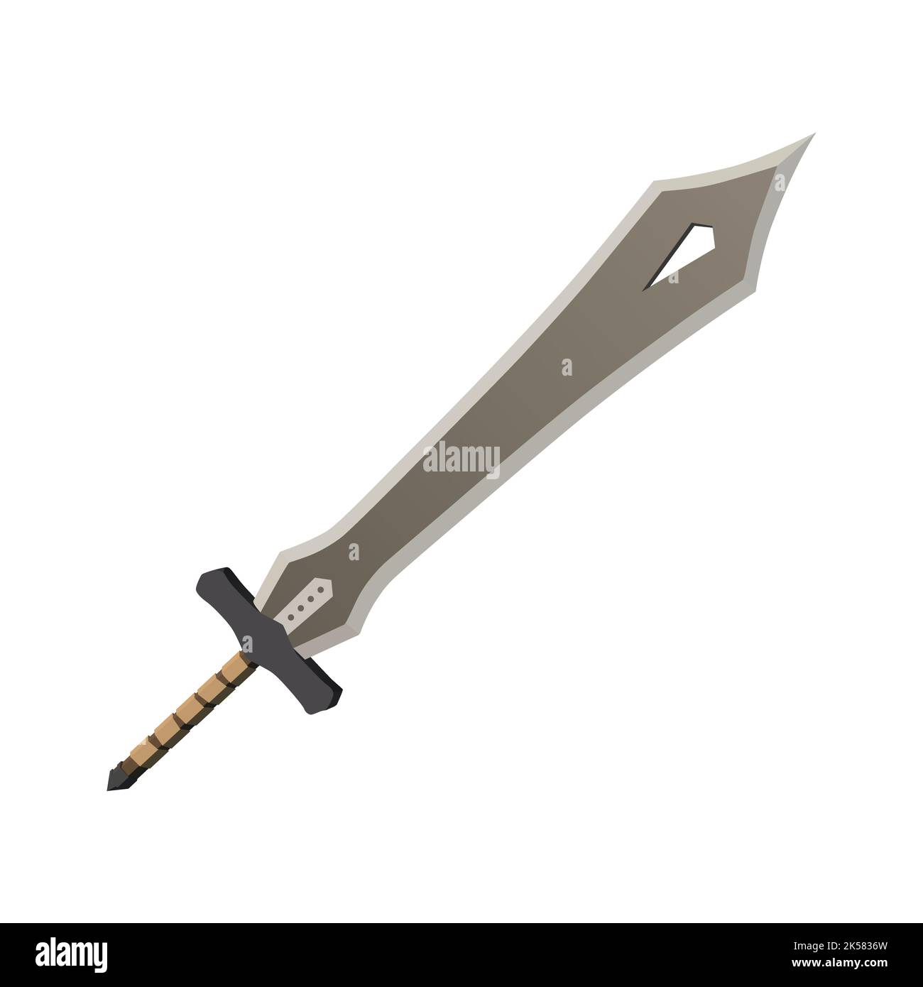 Épée métallique, épées droites, épée asiatique, épée vecteur réaliste ...
