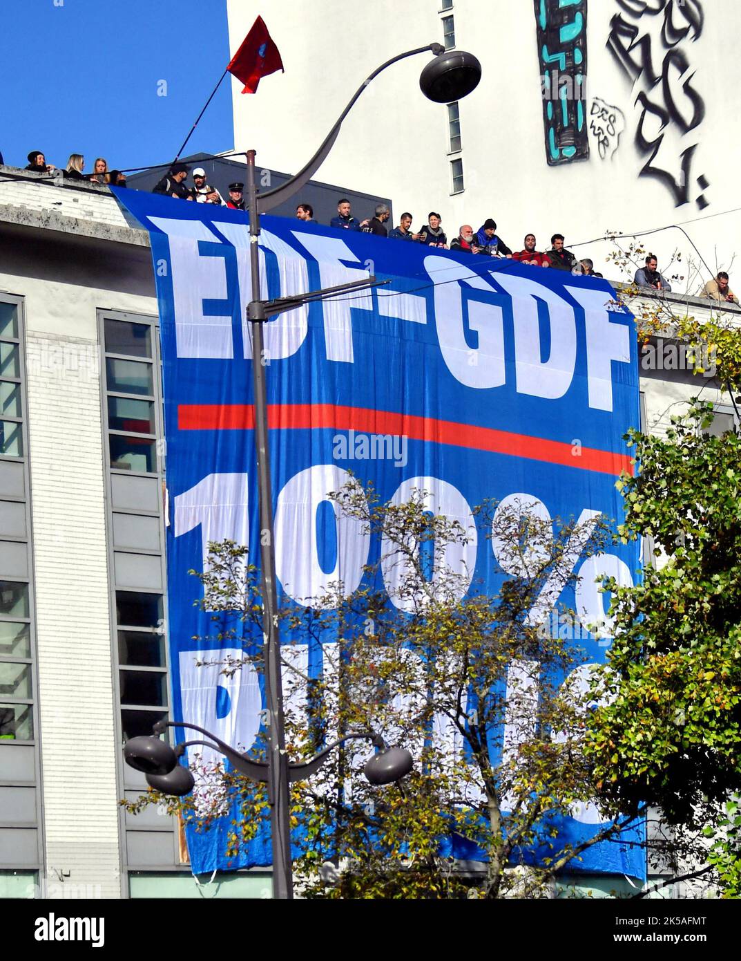 Paris, France, 7 octobre 2022. Les employés en grève ont occupé un ...