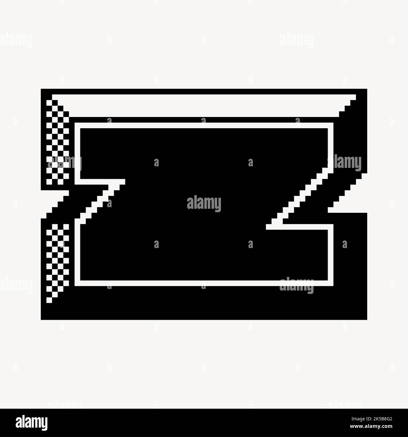 Lettre Z clipart, vecteur d'illustration de police 8 bits Image ...