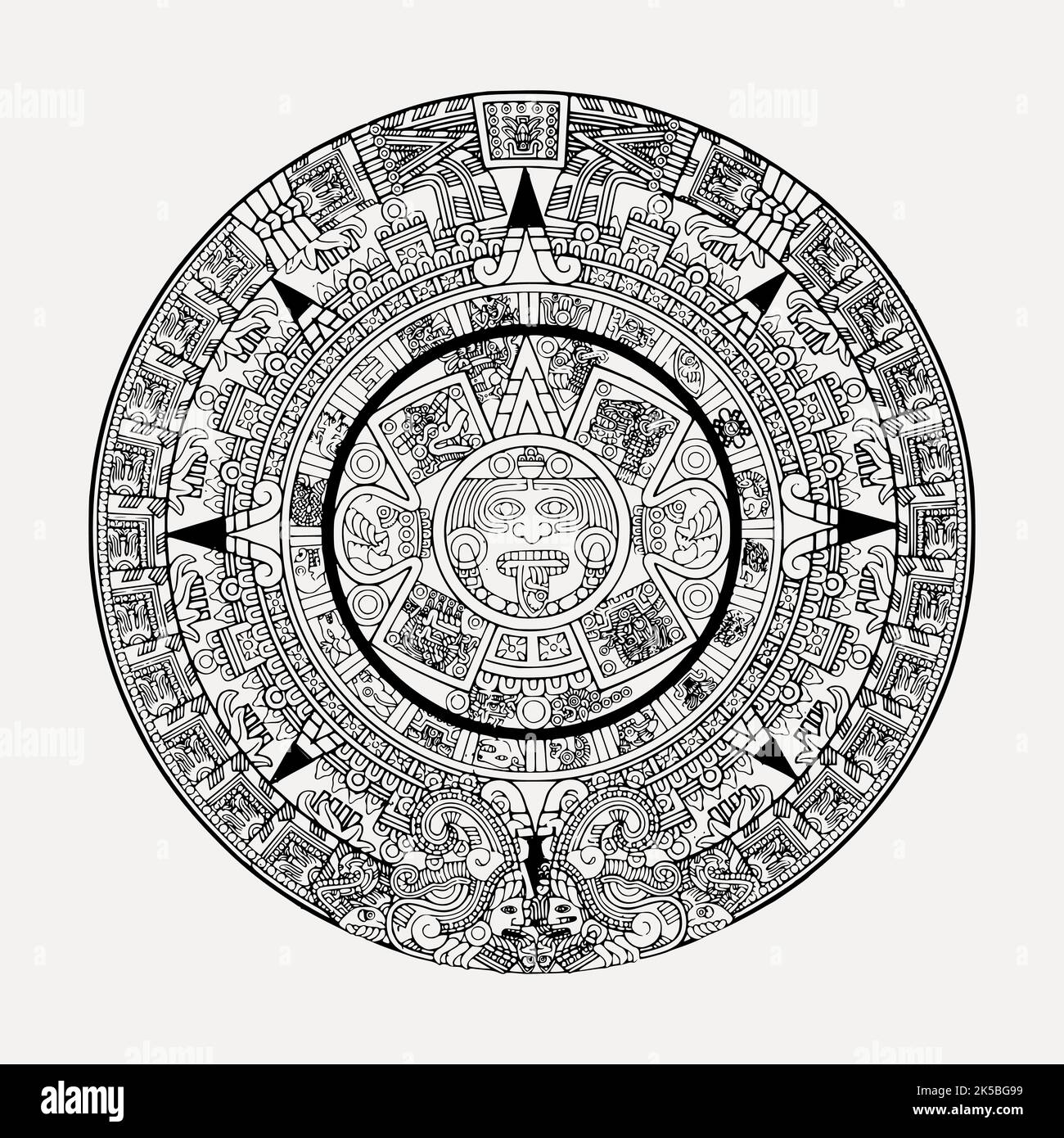 Calendrier aztèque Banque d'images vectorielles - Alamy