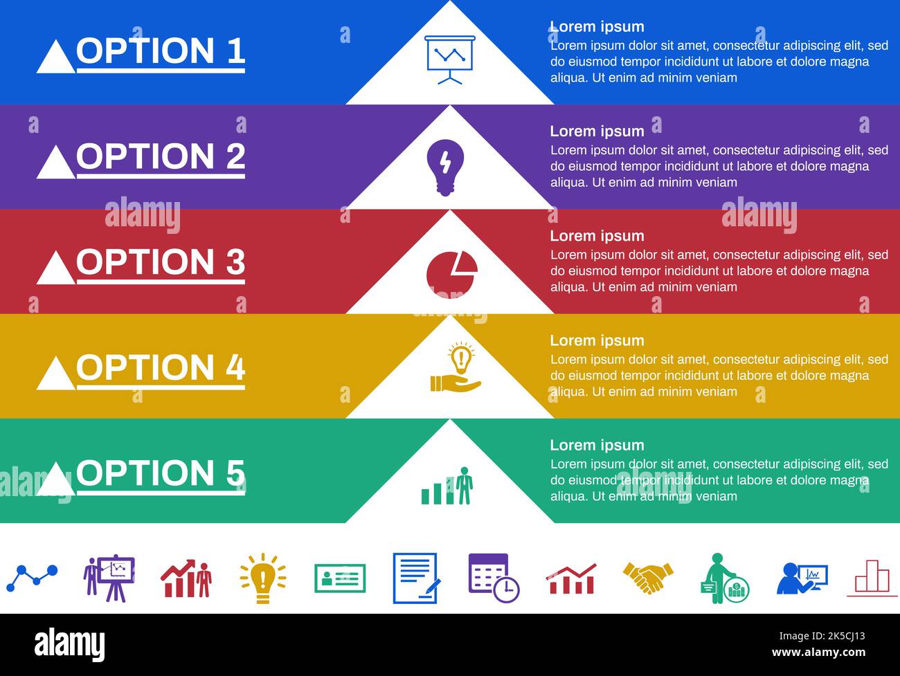 Infographie sur l'évolution du marché de l'entreprise. 5 Options ...