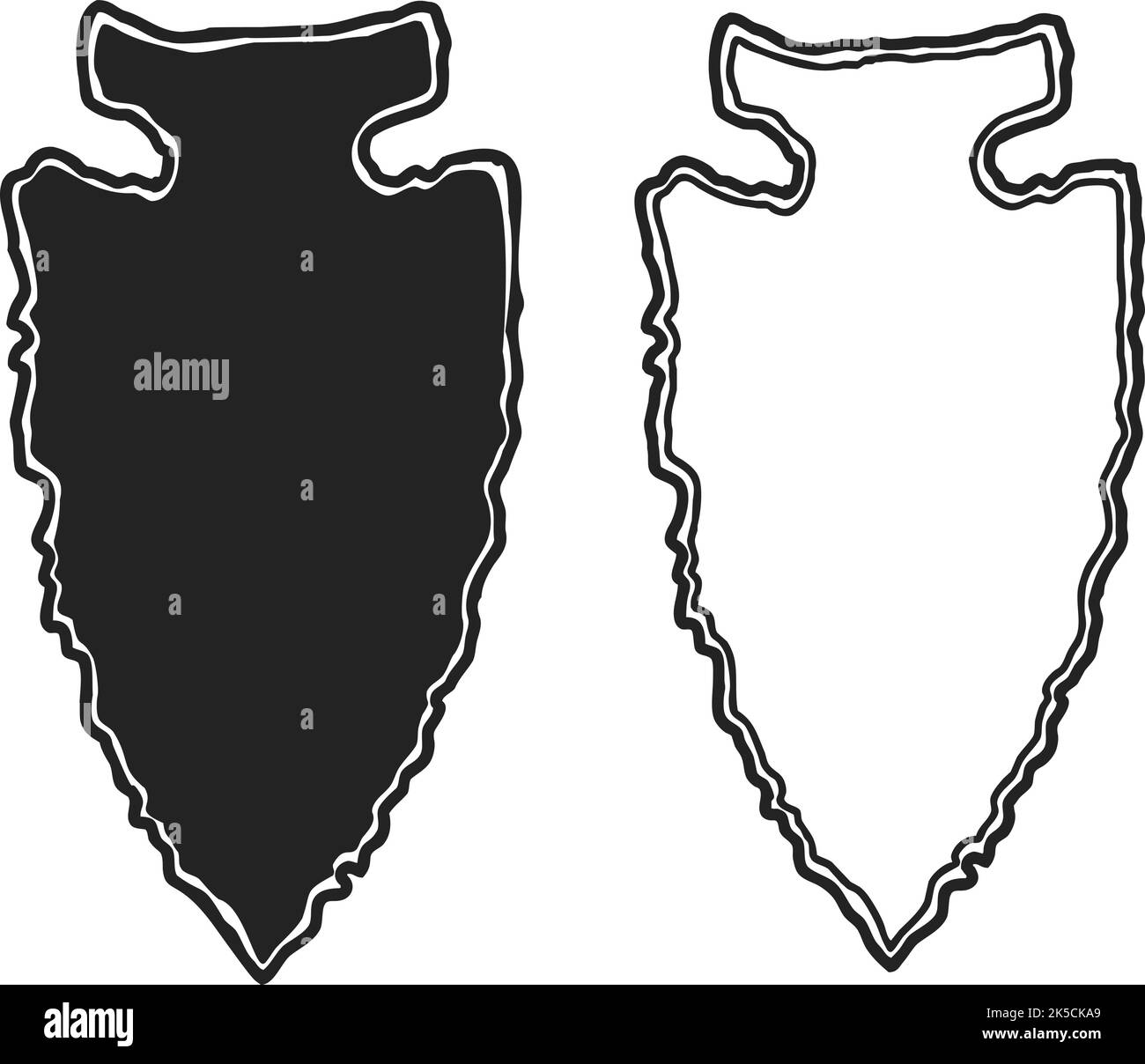 Illustration de la tête de flèche de la pierre. Élément design pour ...