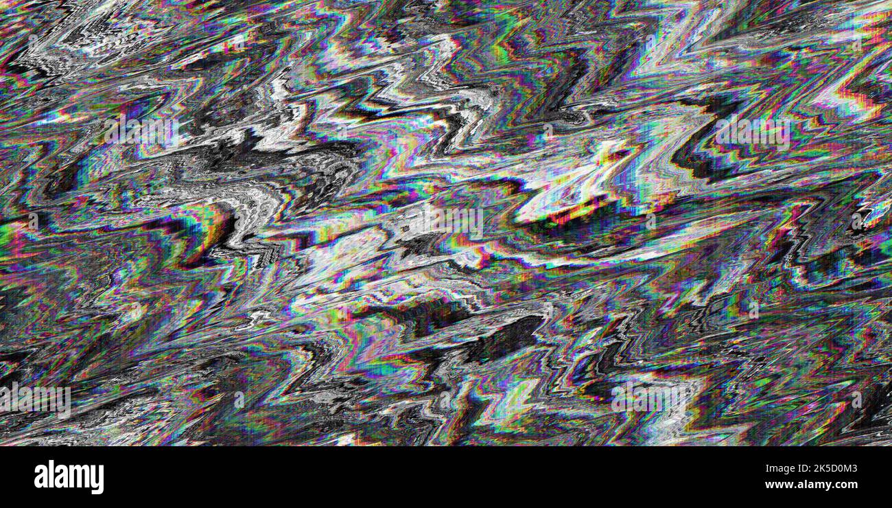 Erreur de signal TV fluide ou distorsion de pixel vidéo VHS texture d ...