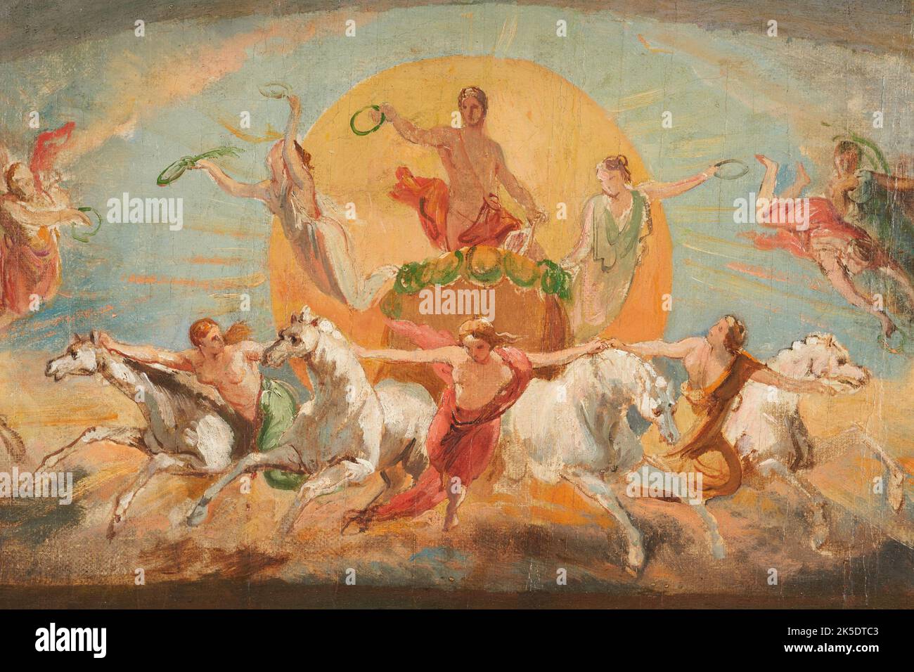 Le char d'Apollon - esquisse pour l'ancien h&XF4; tel de ville, c.1851 ...