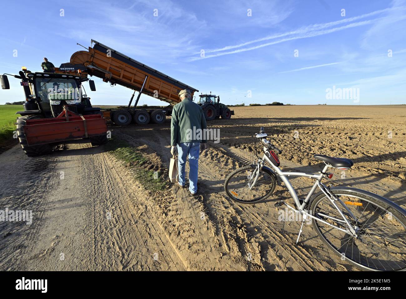 Lincent, Belgique. 07th octobre 2022. La récolte de pommes de terre à ...