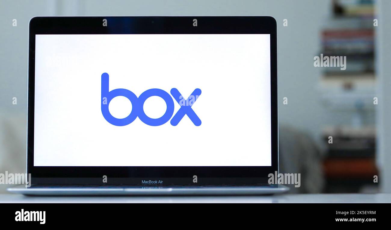 Le logo de Box, un service de gestion de contenu et de partage de ...