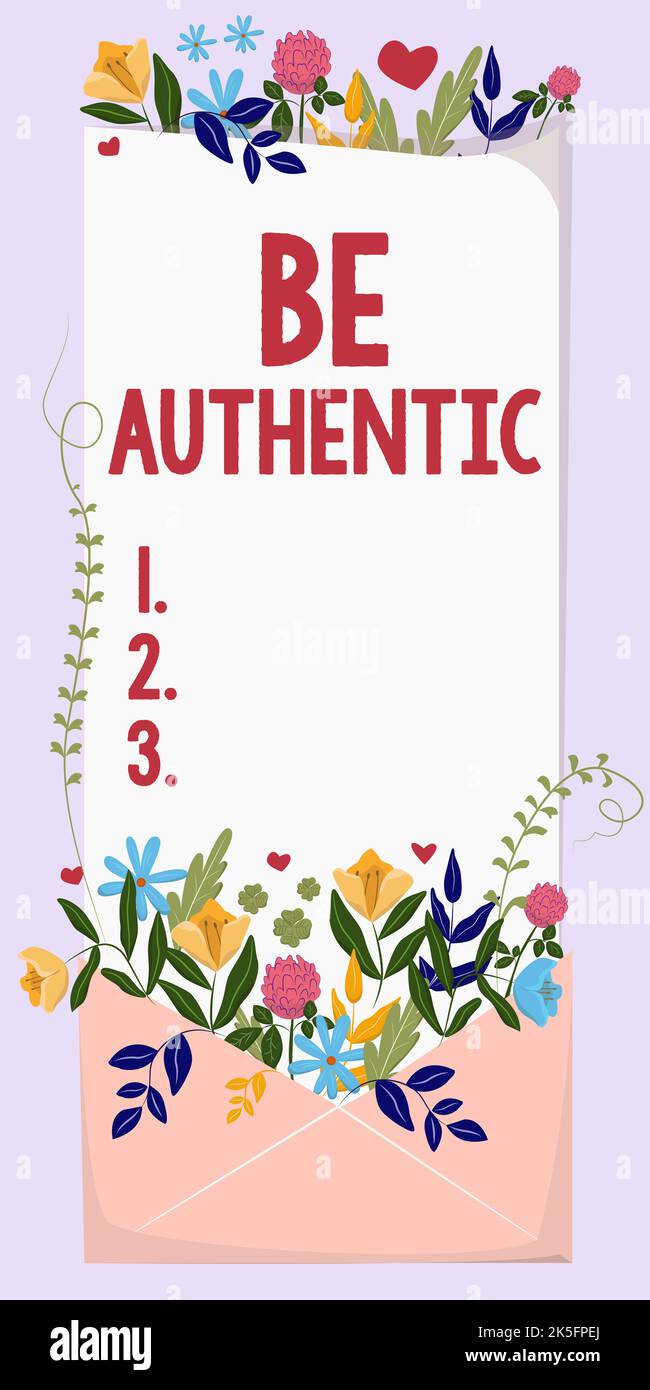 Affiche être authentique. Aperçu de l'entreprise être vrai et ...