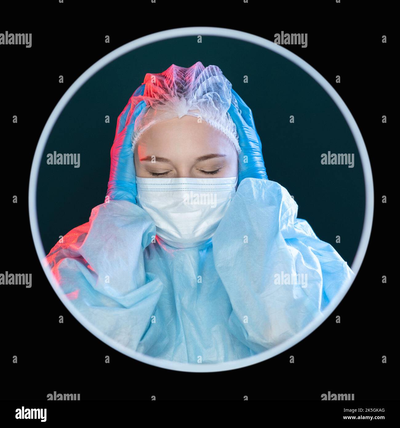 Médecin mal de tête. Professionnel. Anxiété liée au stress. Portrait d ...